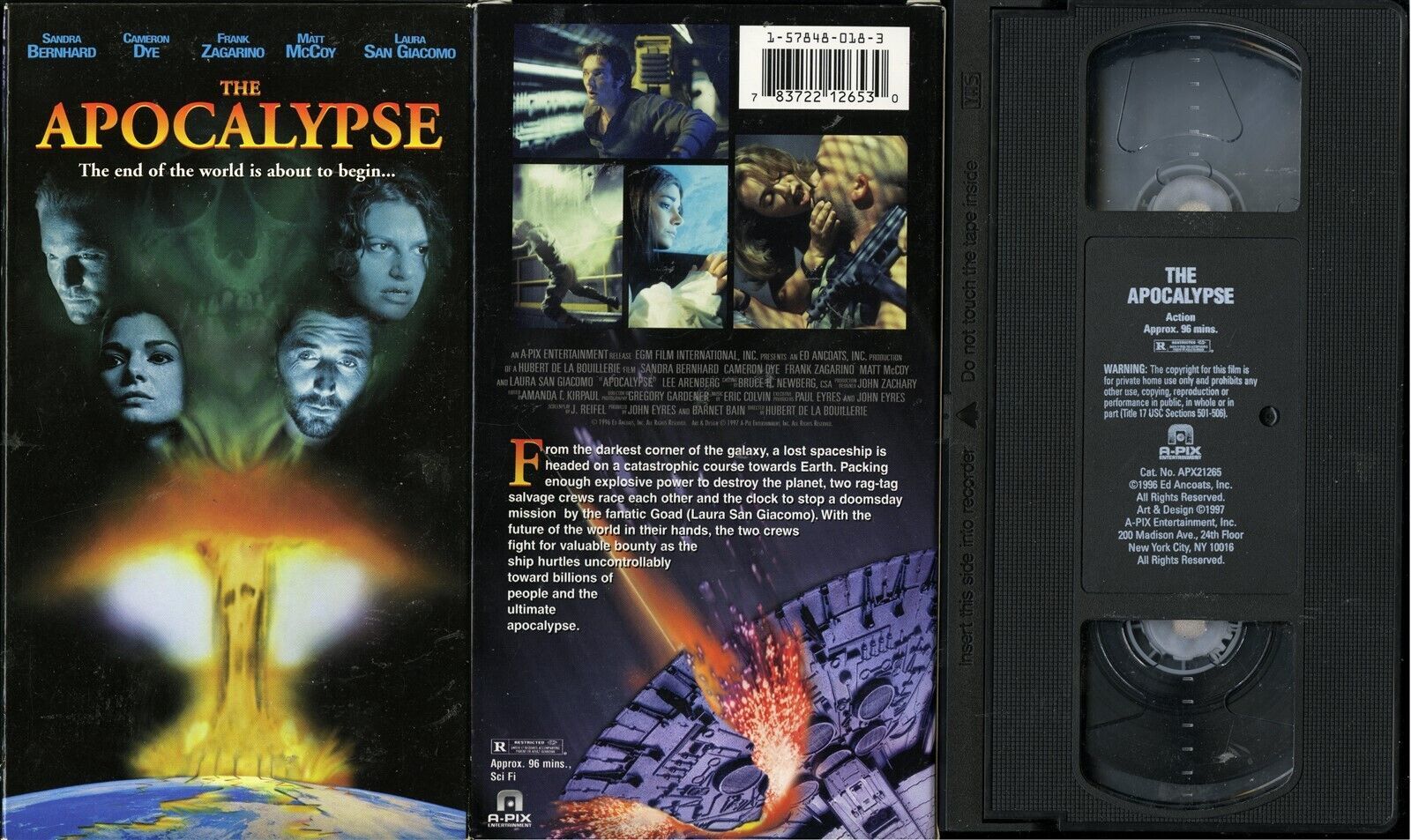 APOCALYPSE VHS LAURA SAN GIACOMO SANDRA BERNHARD A-PIX VIDEO TESTED ...