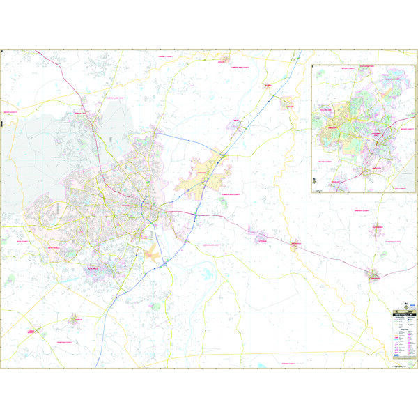 Fayetteville & Cumberland Co, NC Wall Map - Maps & Atlases