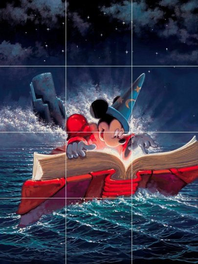 Mickey Mouse Fantasia sorcerer wizard ceramic tile mural backsplash ...
