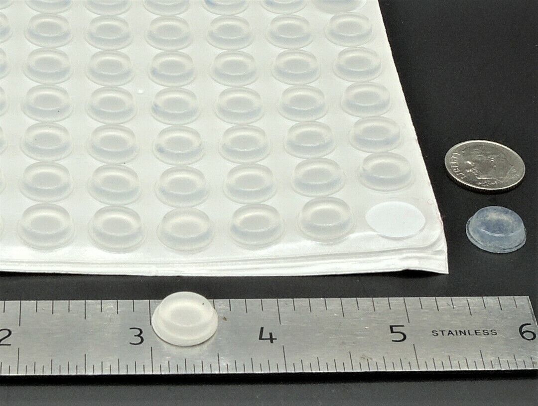 1/2" x 3/16" Non Skid Clear Rubber Bumpers Spacers Picture Frames Feet ...