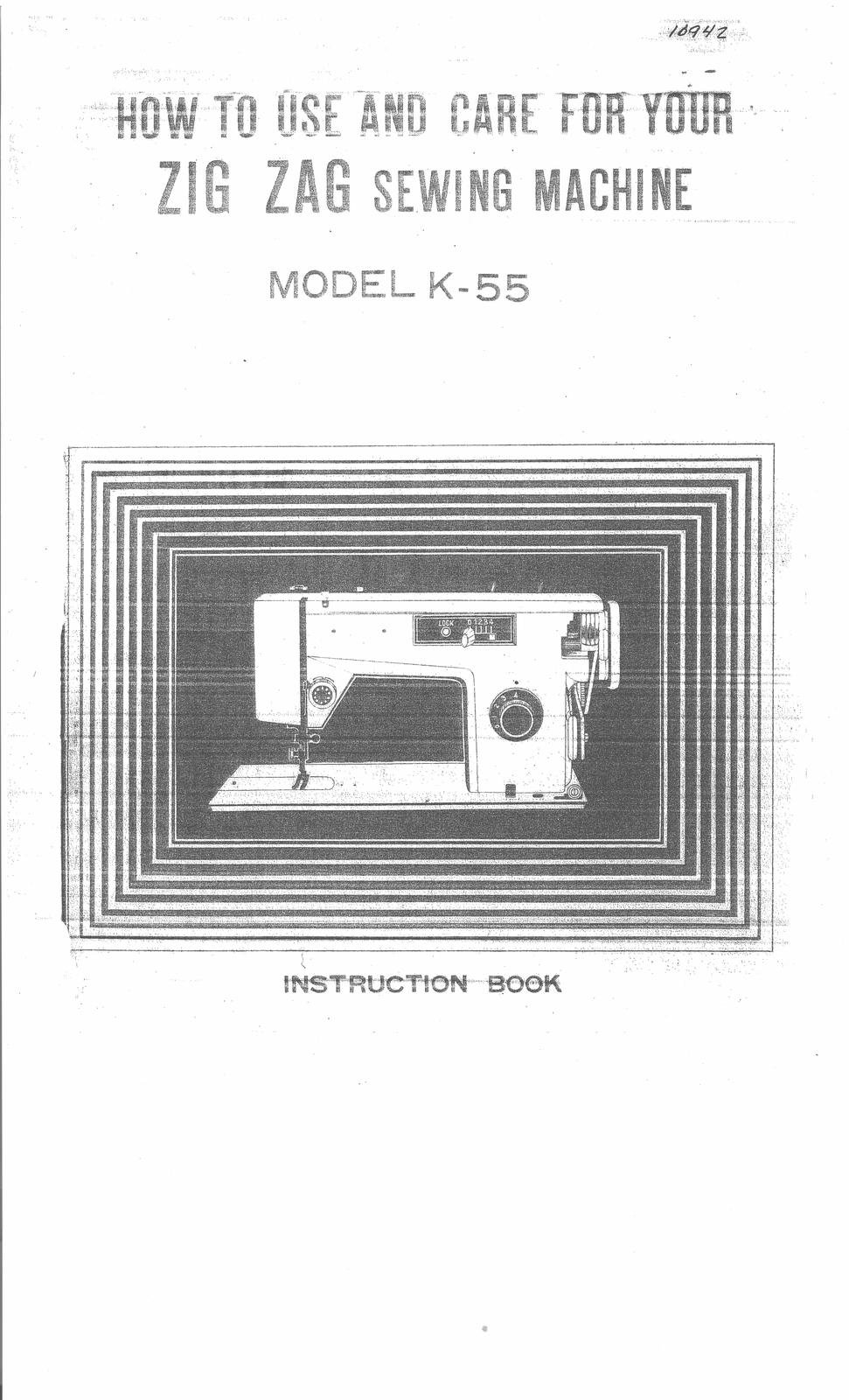 K-55 K55 Sewing Machine Universal Keystone Manual Instruction Hard Copy ...