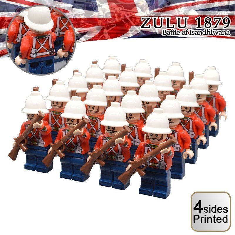 20pcs/set British Empire Army Soldiers The Anglo-Zulu War Minifigures ...