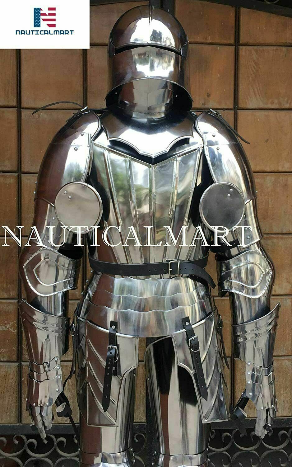 Full Gothic Knight Plate Suit of Armor Breastplate, Backplate, Gorget ...