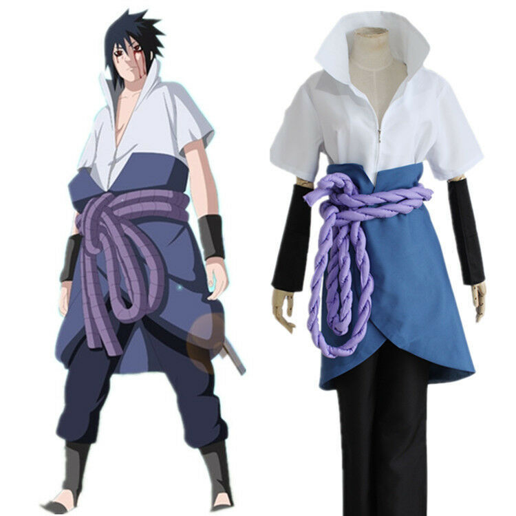 Hot！Anime Sasuke Uchiha four Uniform Cloth Made Cosplay Costume full ...