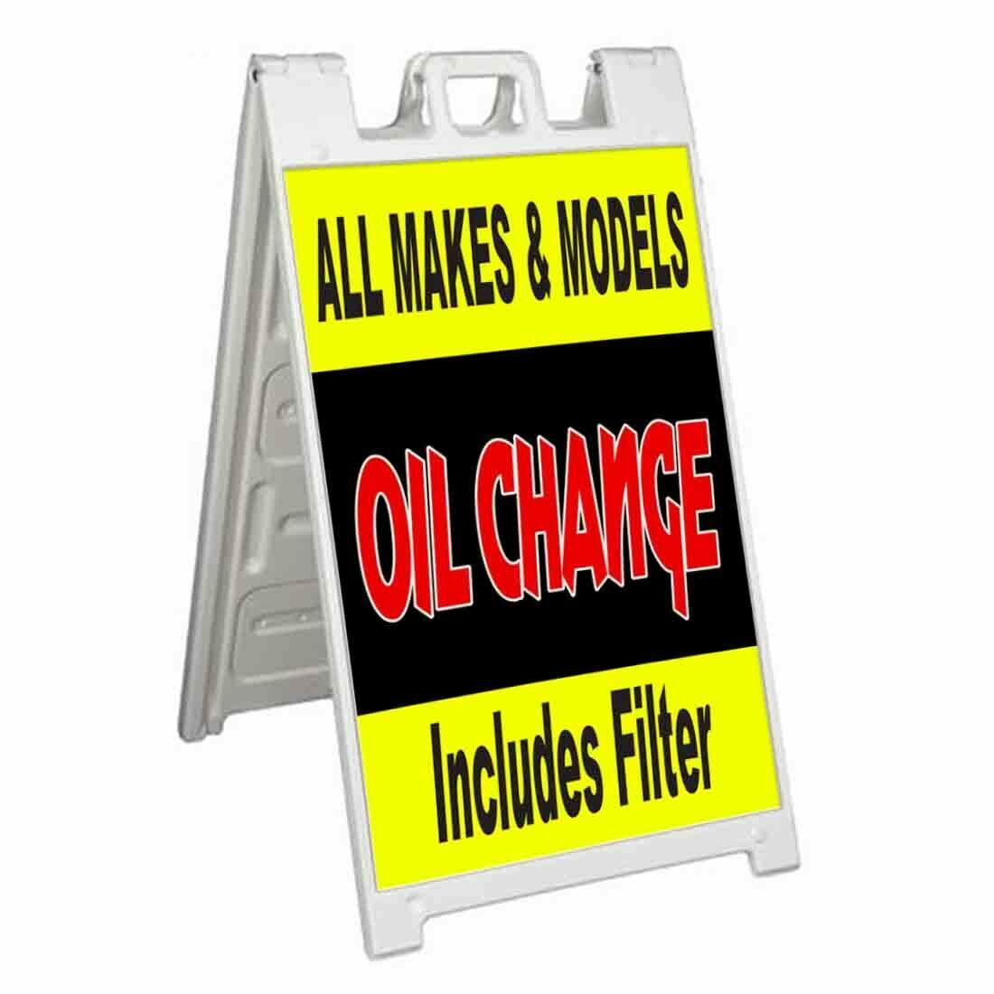 OIL CHANGE ALL MAKES & MODELS Signicade 24x36 Aframe Sidewalk Sign ...