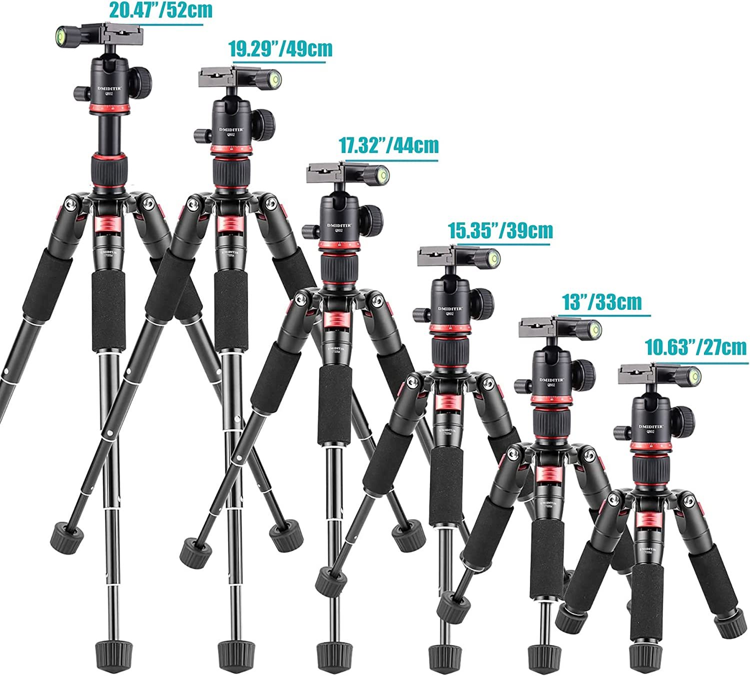 Tabletop Camera Tripod,Portable Metal Mini Tripod,20" Dslr Aluminum ...