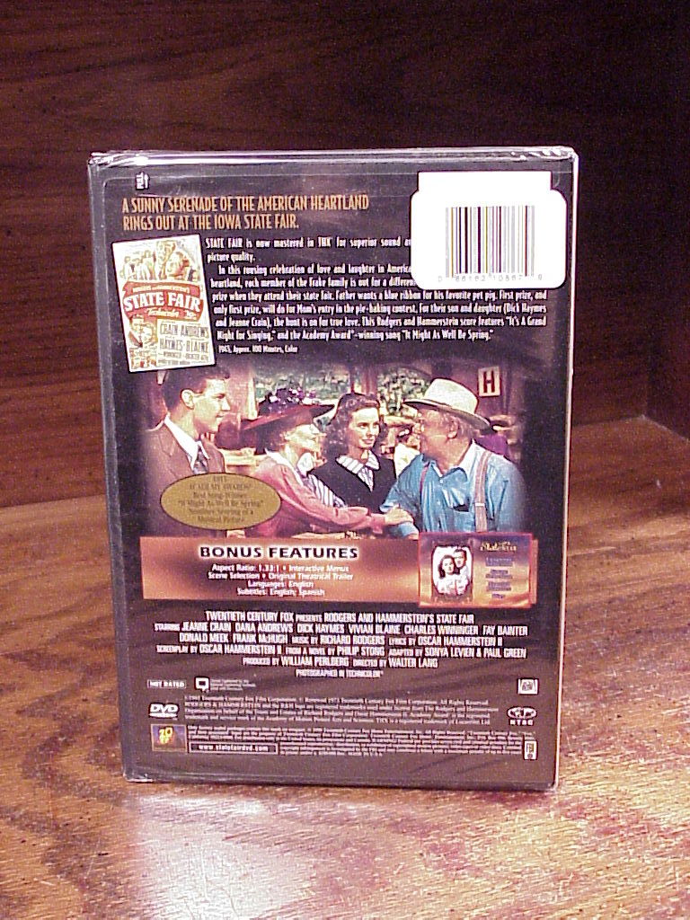 State Fair Musical DVD, 1941, Sealed, with Jeanne Craine, Dana Andrews ...