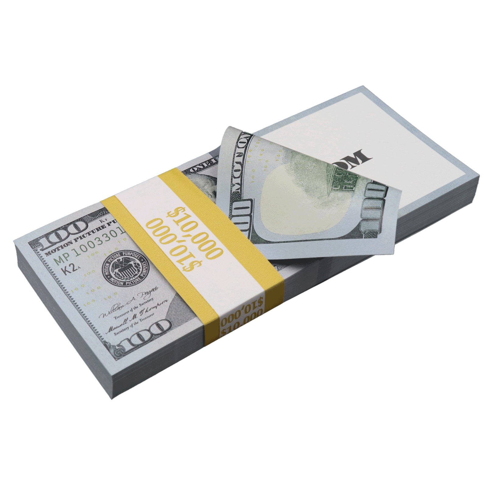 $100,000 BLANK FILLER New Series Prop Money Stacks - Reproductions
