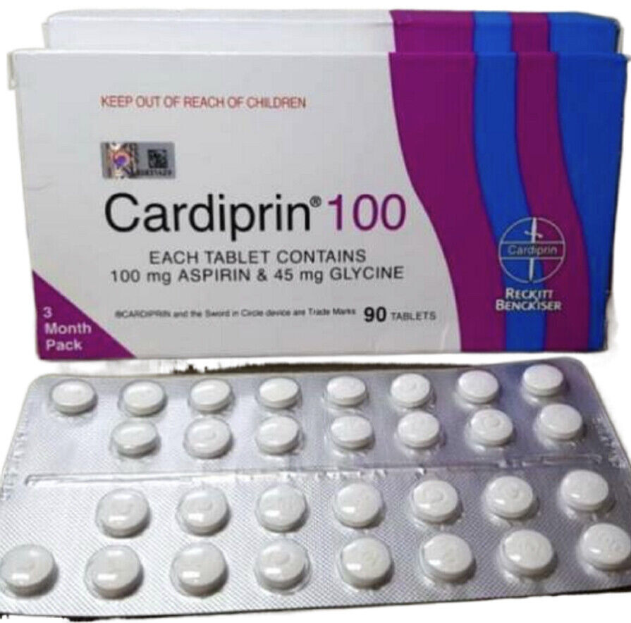 CARDIPRIN 100 (aspirin 100mg) Reduces Heart Attack & Stroke 90 Tablets ...