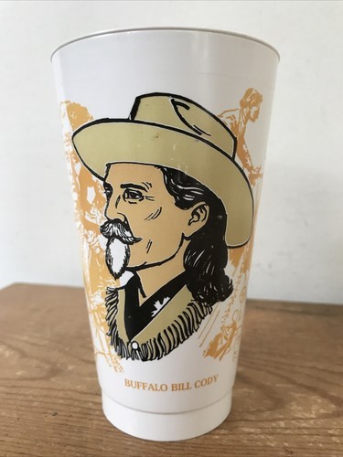 Set Pair 2 Vtg 70s 7 Eleven Buffalo Bill Cody Calamity Plastic Slurpee ...
