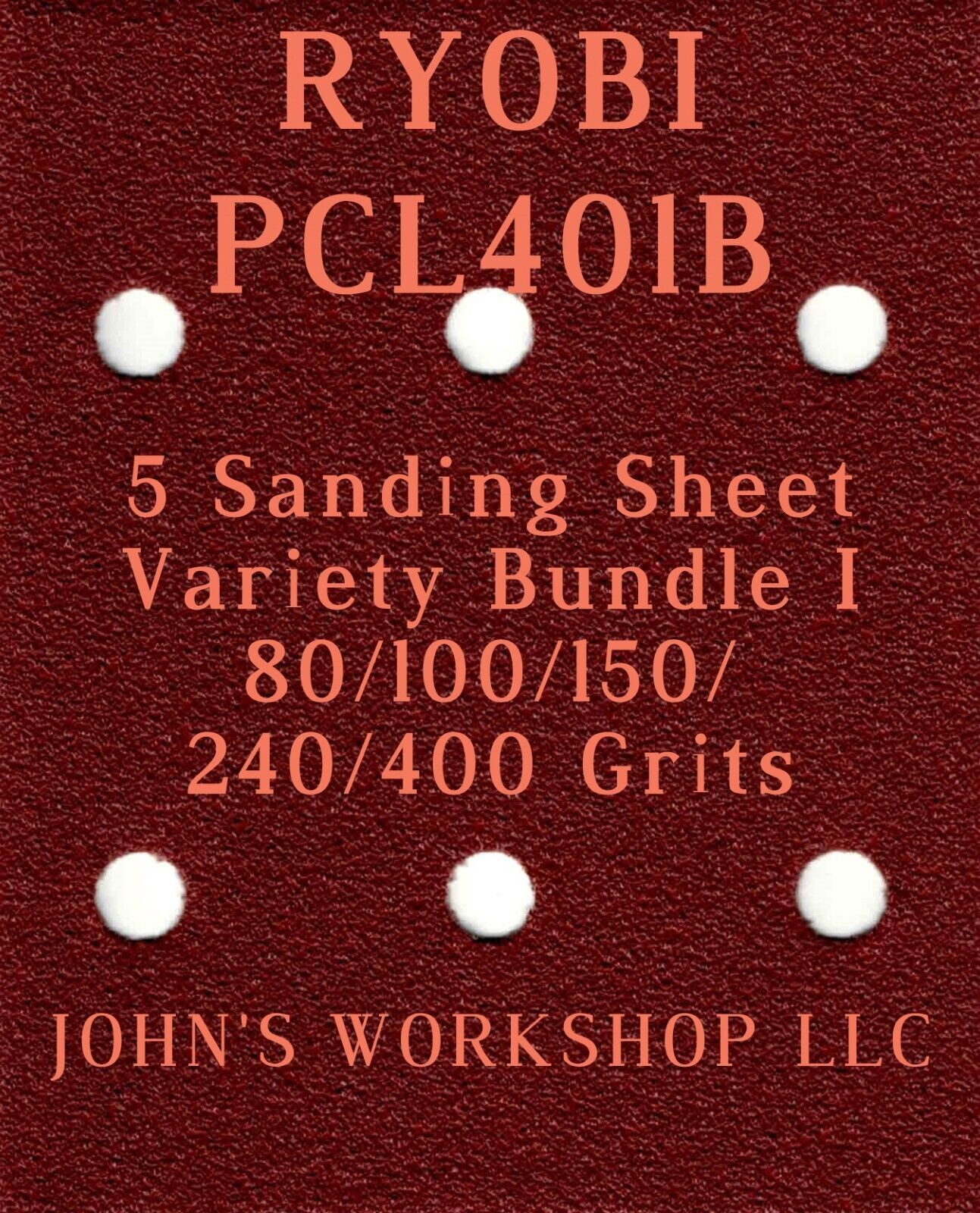 RYOBI PCL401B - 80/100/150/240/400 Grits - 5 Sandpaper Variety Bundle I ...