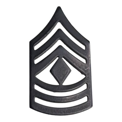 Single US Army First Sergeant E8 Black Subdued Metal Rank Insignia Pins ...