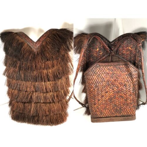 Vintage Philippine Ifugao Hunters Backpack With Rain Cover - Other ...