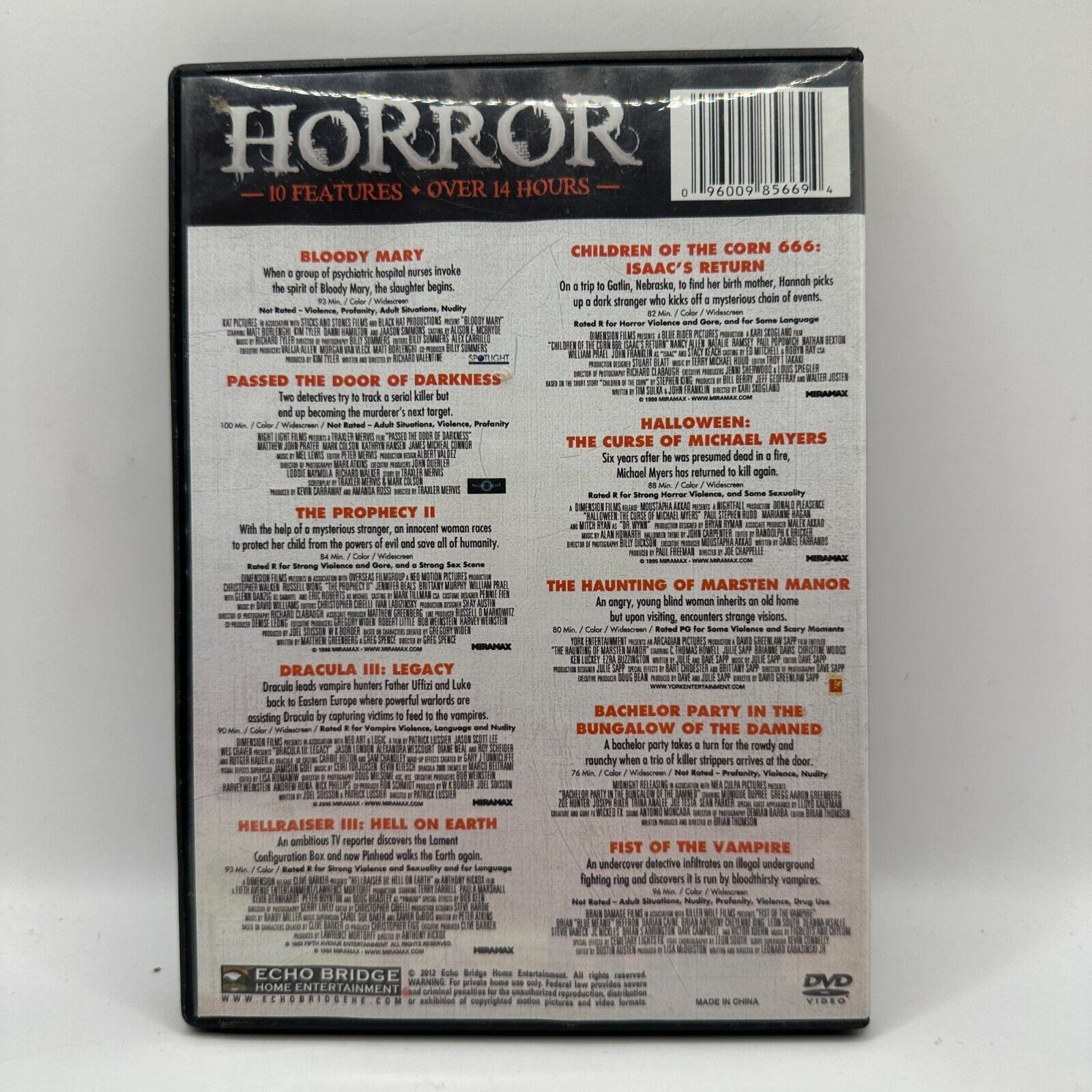 10 Movie Horror Pack DVD Collection Echo Bridge Home Entertainment - DVDs & Blu-ray Discs