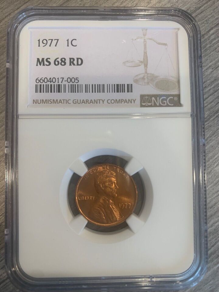 Top Grade NGC Registry- 1977- Lincoln Cent- MS 68 RD (14/0) - Coins: US