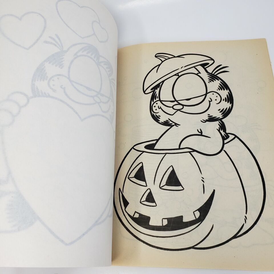 VINTAGE 1988 GOLDEN GARFIELD CAT TRACE + COLOR ACTIVITY BOOK W/ TRACING ...