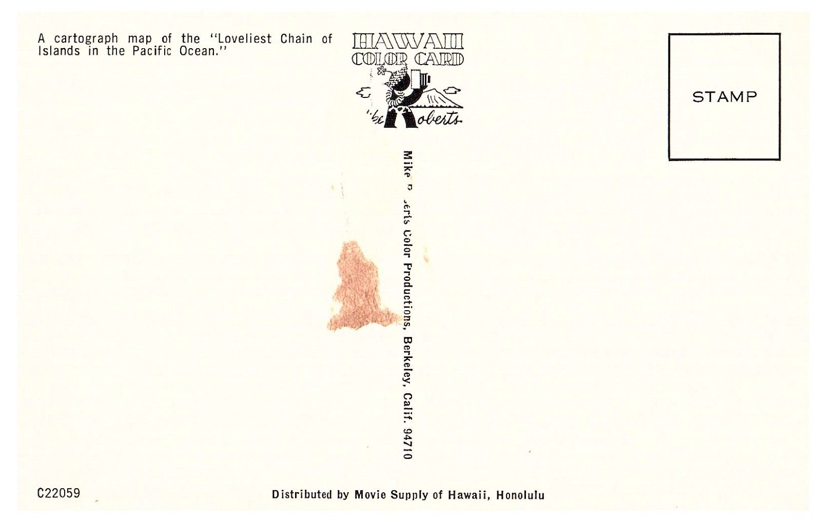 Cartograph Map of Hawaiian Islands Hawaii 50th State Postcard ...