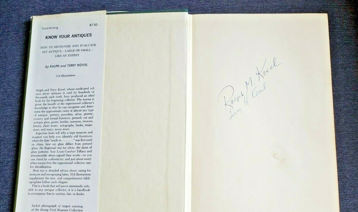 SIGNED EDITION of Know Your Antiques How to Recognize Ralph Terry Kovel ...