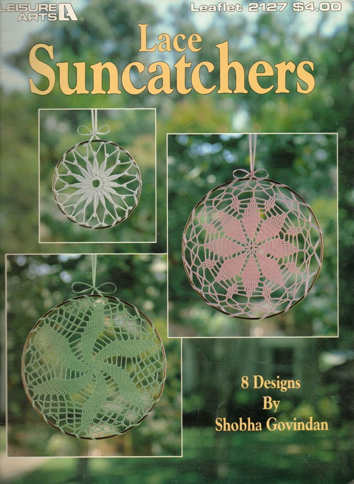 8 Lovely & Lacy Crochet Lace Suncatchers Sunflower Crystals Beams Doily ...