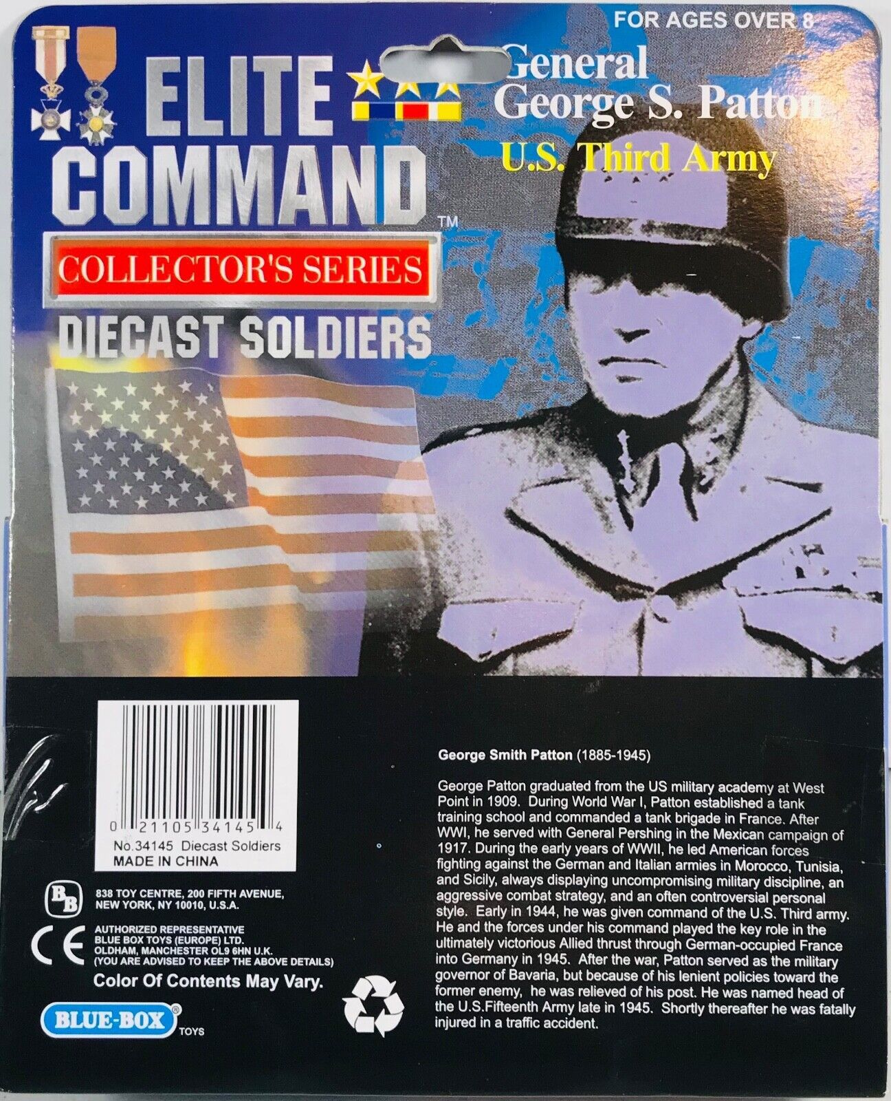 General George S Patton Elite Command Diecast Soldiers Blue-Box Toys ...