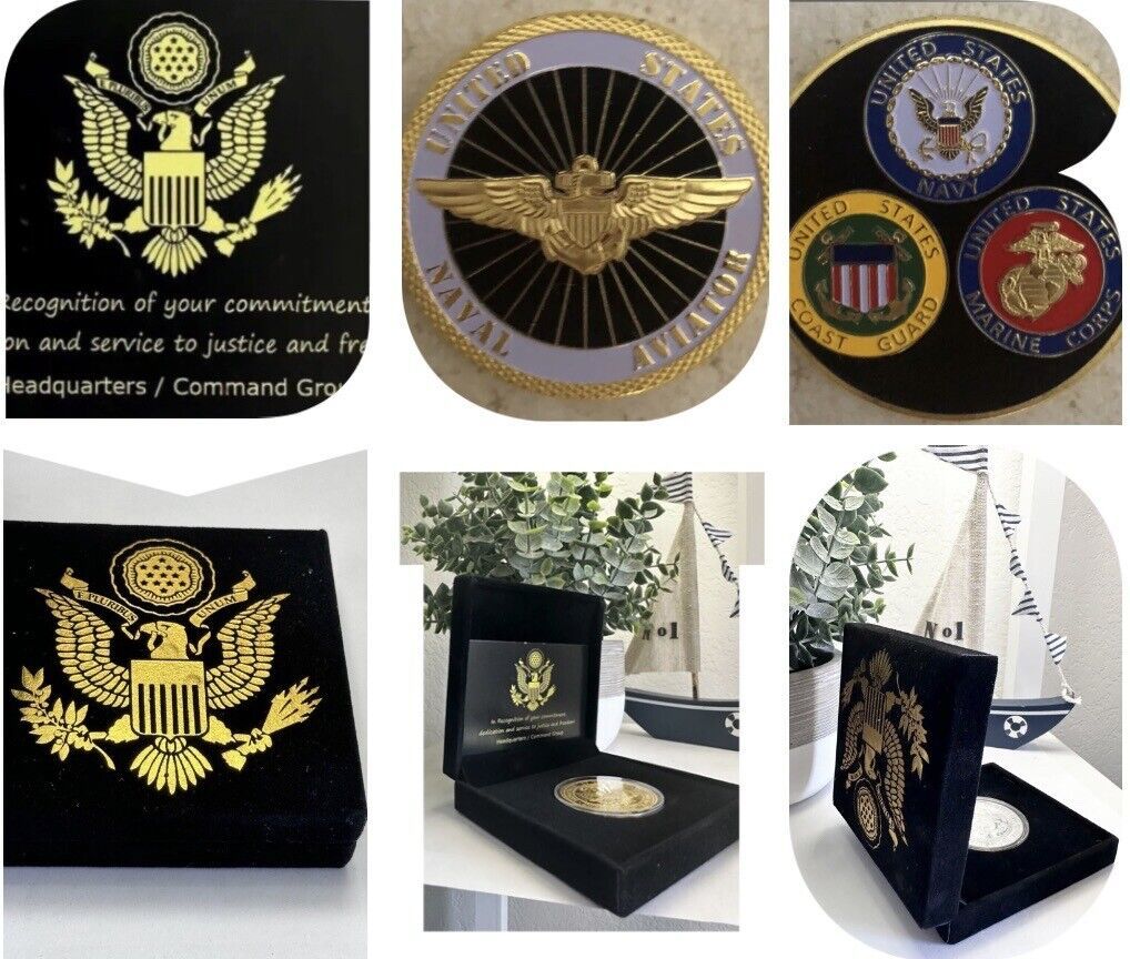 USN NAVAL AVIATOR GOLD WINGS PILOT TOP GUN AVIATION Challenge Coin USN ...