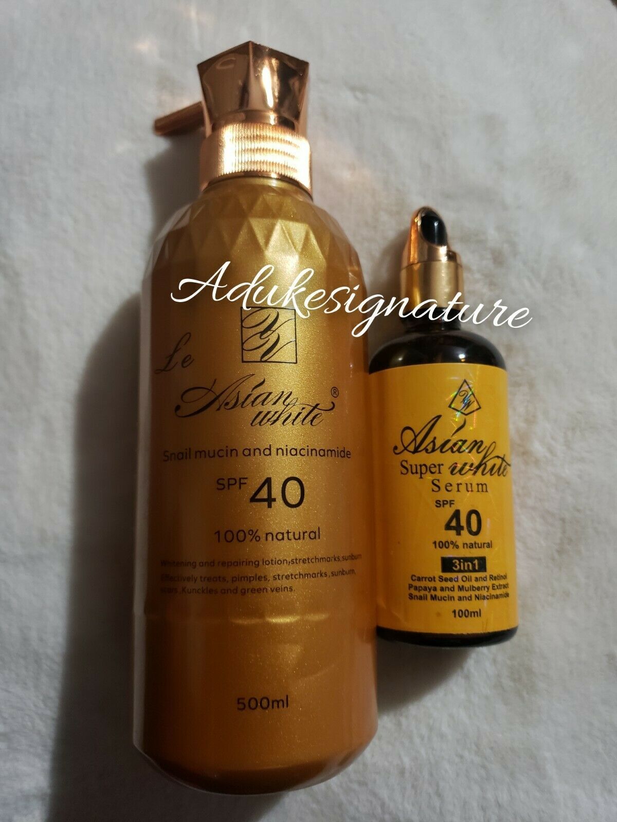 One LE ASIAN WHITE SNAIL MUCIN & NIACINAMIDE LOTION and serum ...