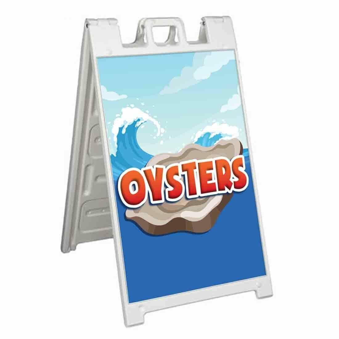 OYSTERS Signicade 24x36 Aframe Sidewalk Decal Sign Banner FOOD SEAFOOD ...