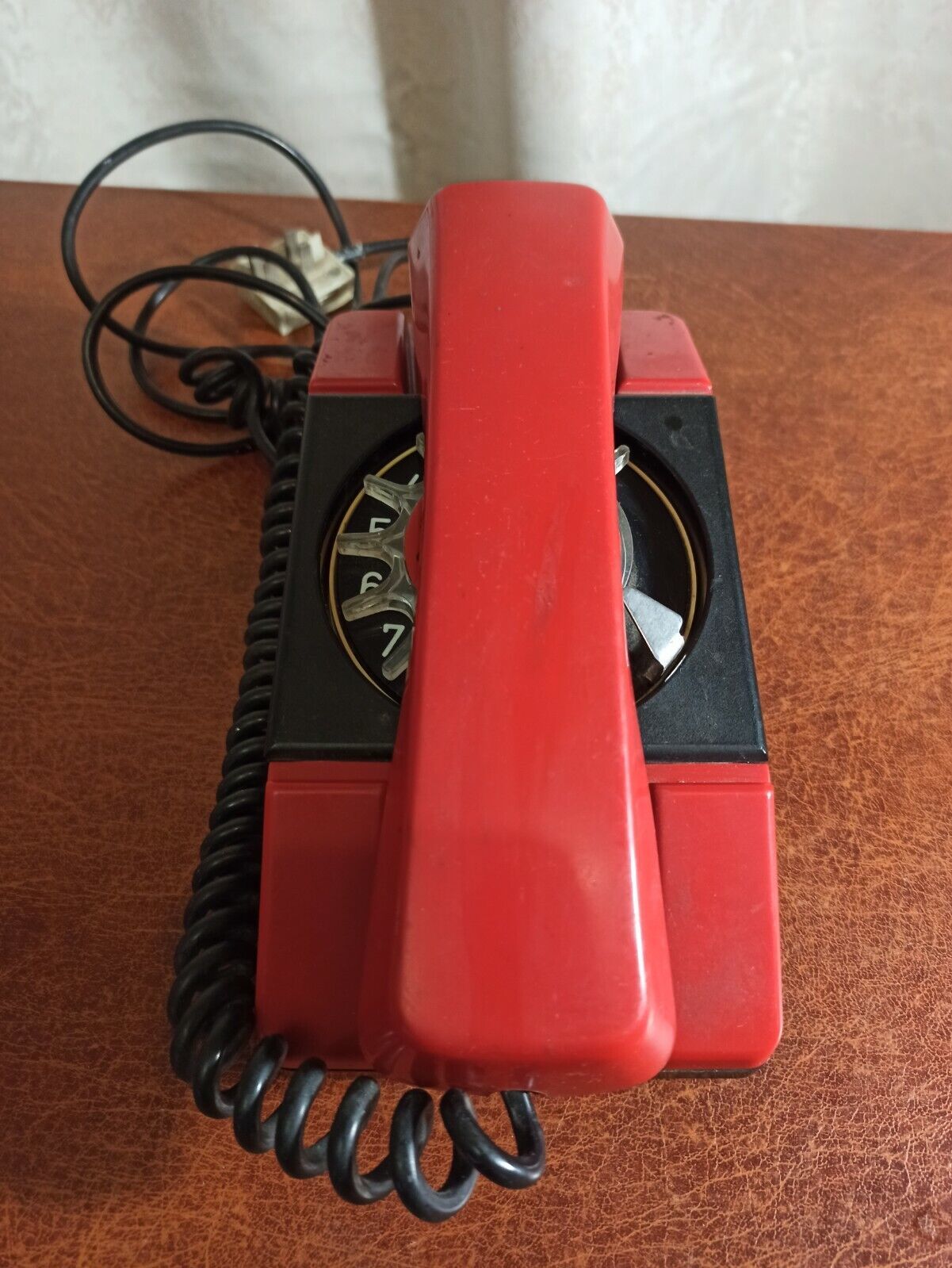 Old disk rotary phone.Telephone Telkom . Made in Poland - Radio ...