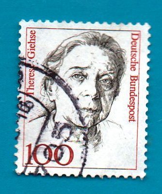 Used German Postage Stamp (Scott 1484) 100 pf Therese Giehse - Europe