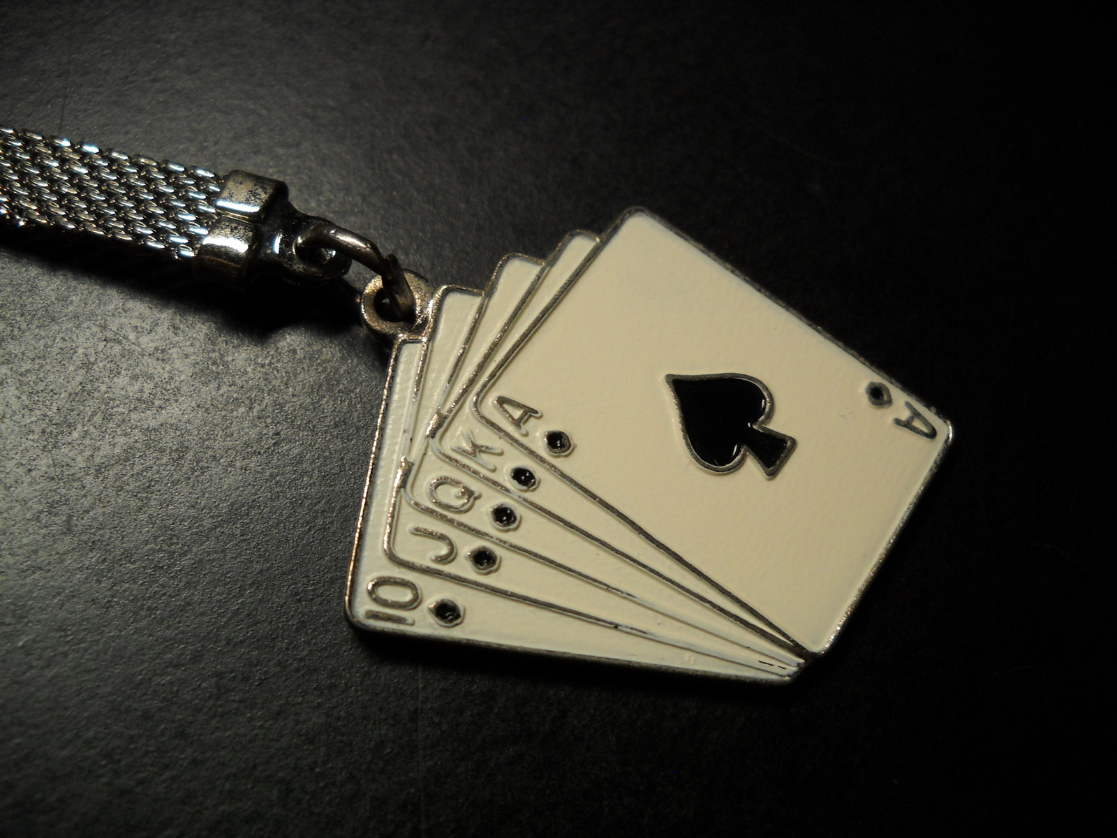 Royal Flush Key Chain Five Cards Ace King Queen Jack Ten All Spades ...