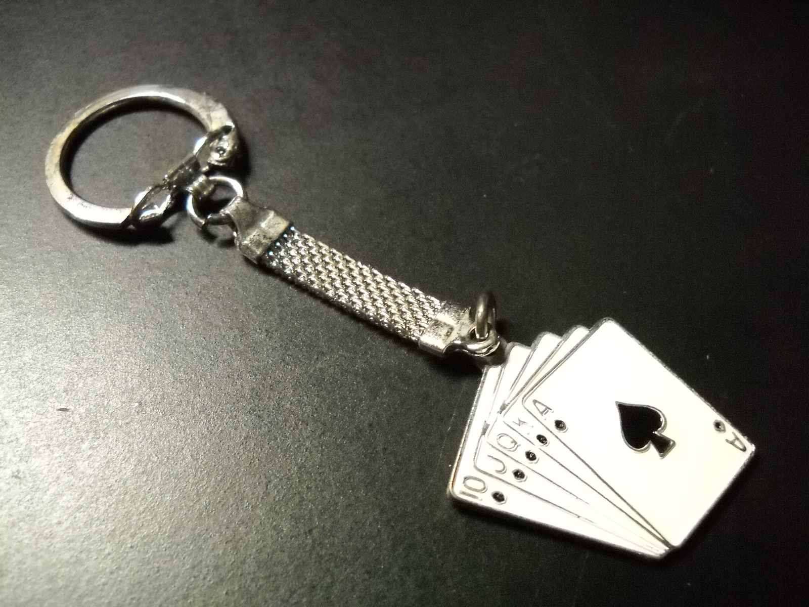 Royal Flush Key Chain Five Cards Ace King Queen Jack Ten All Spades ...