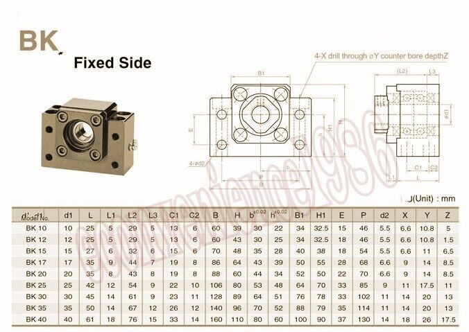 HGR20-1100mm Hiwin Liner rail & HGW20CC &RM1605-1100mm Ballscrew&BF12 ...