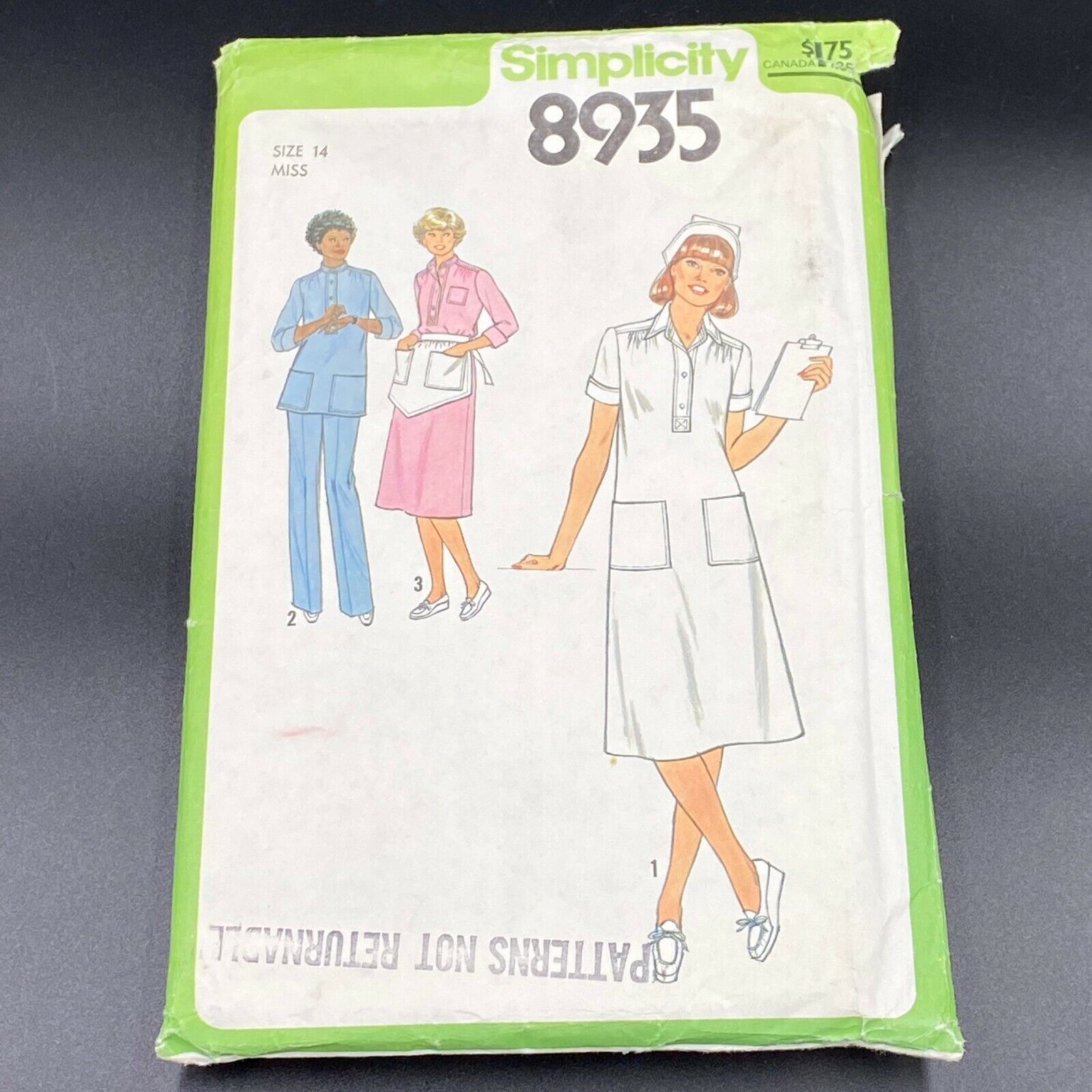 Vintage 1979 Nurse Uniform Dress Sewing Pattern Simplicity 8935 Tunic ...