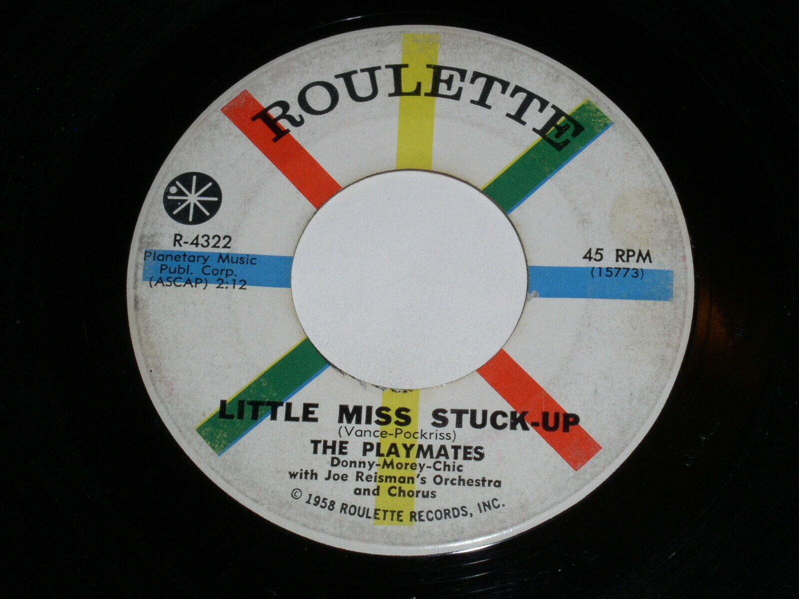 The Playmates Real Life Little Miss Stuck Up 45 Rpm Record Roulette ...