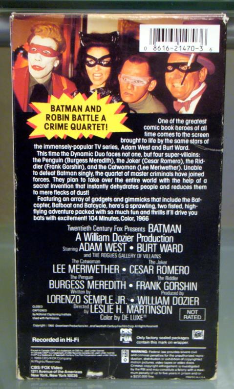 (VHS) BATMAN THE MOVIE - VHS Tapes