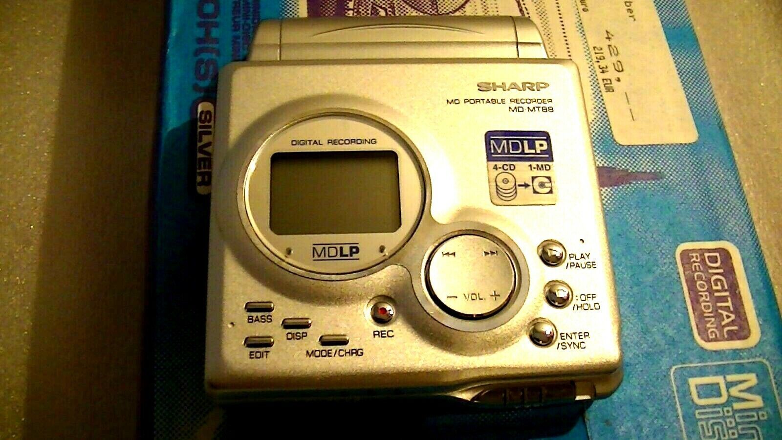 RESTORED VINTAGE SHARP MD MINIDISC WALKMAN RECORDER model MD-MT88 ...