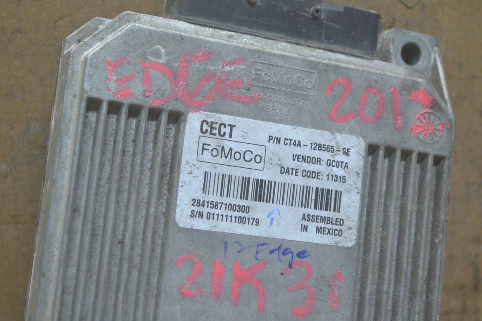 2012 Ford Edge Transmission Control Unit TCU CT4A12B565CE Module 606 ...