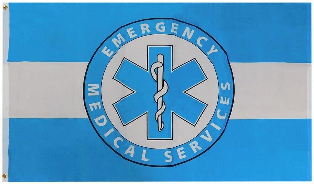3x5 EMS Emergency Medical Services 3'x5' Woven PRINTED Nylon Flag ...