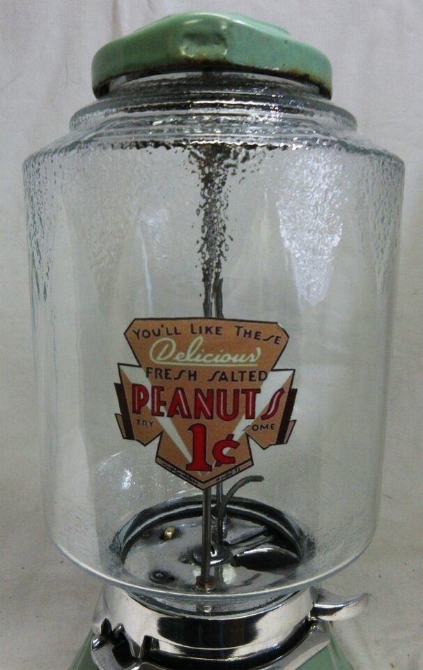Northwestern Green Porcelain Penny Peanut/Candy Dispenser Model 33 ...