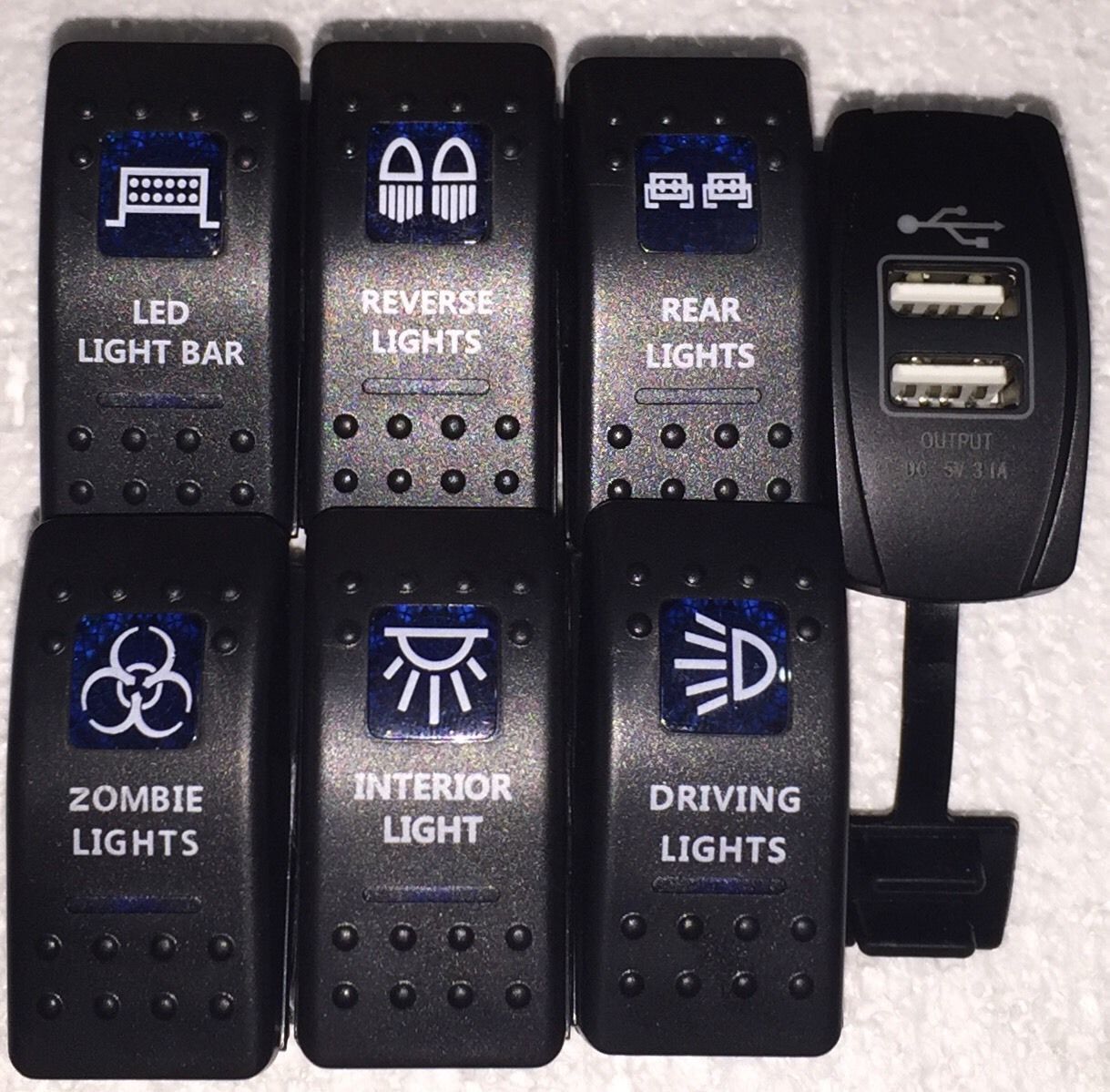 MILITARY HUMVEE ROCKER SWITCH "UNDER HOOD LIGHT" M998 M1038 M1025 HMMWV ...