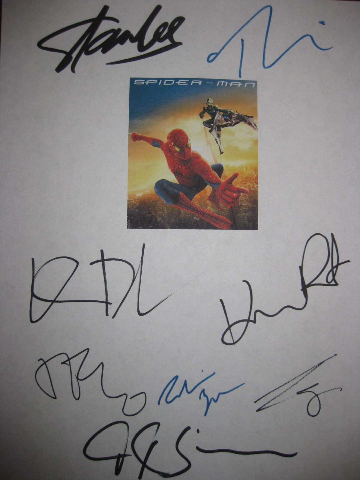 Spider-Man Signed Film Movie Script Screenplay X8 Autographs Stan Lee ...
