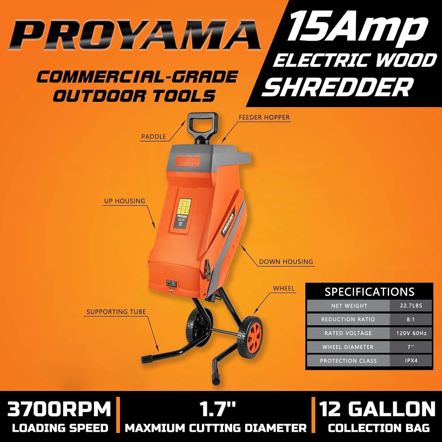 Proyama 15 - Amp Electric Wood Chipper, and similar items