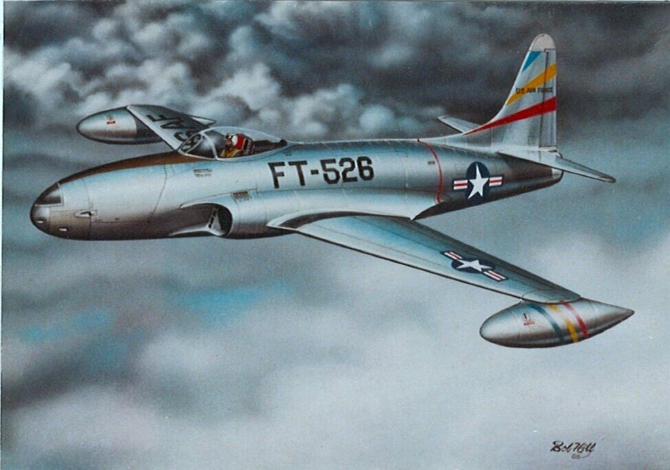 Framed 4" X 6" Print of a Lockheed P-80 (F-80) "Shooting Star." Hang or display. - Aircraft