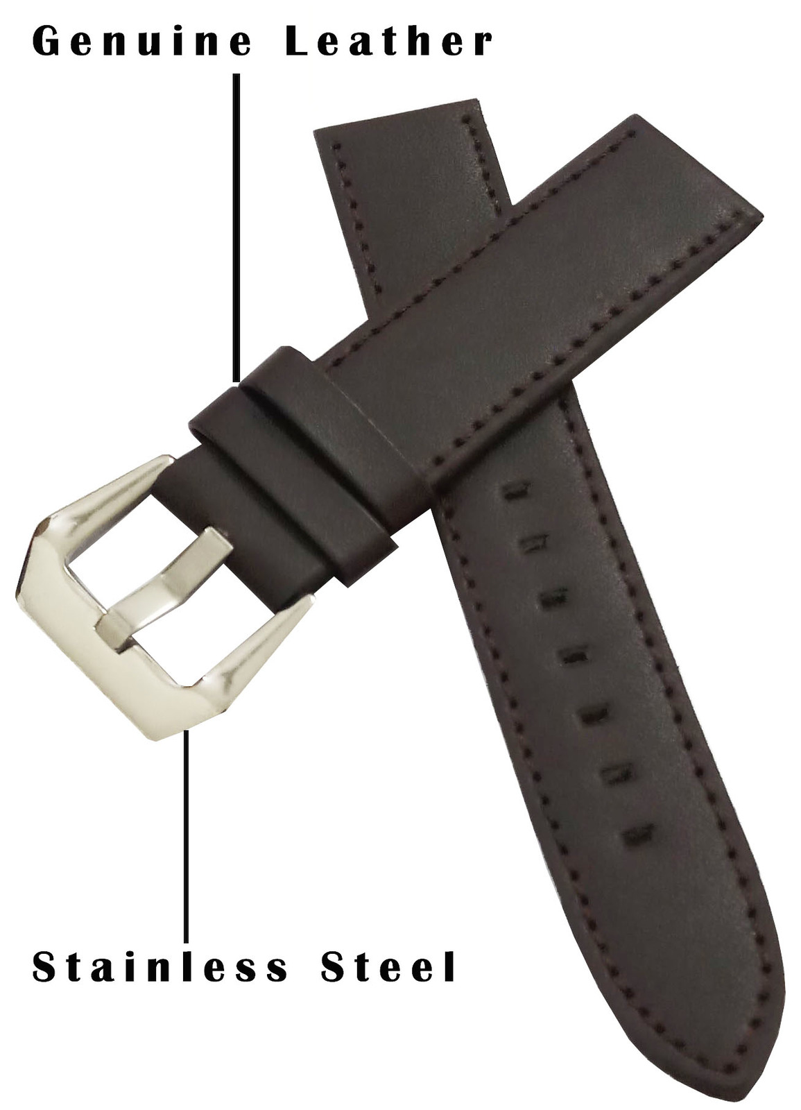 20mm Genuine Leather Watch Band Strap Fits Planet Ocean SEAMASTER Brown ...