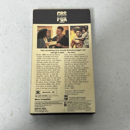 Commando VHS 1986 CBS FOX Arnold Schwarzenegger Vintage Video Tape ...