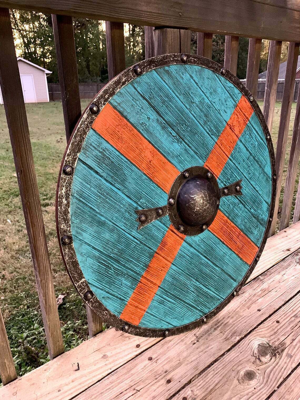 Medieval Authentic Rollo Battleworn Viking Shield - Knives, Swords & Blades