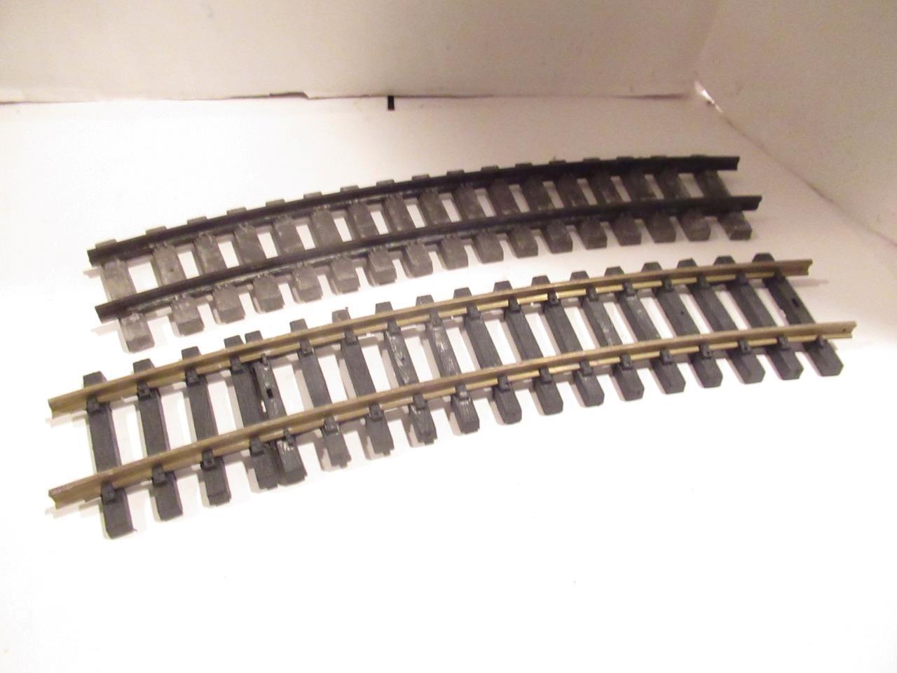 G SCALE TRAINS- TWO BRASS CURVE TRACKS 15" LONG -DIFFERENT RADIUS- W51 ...