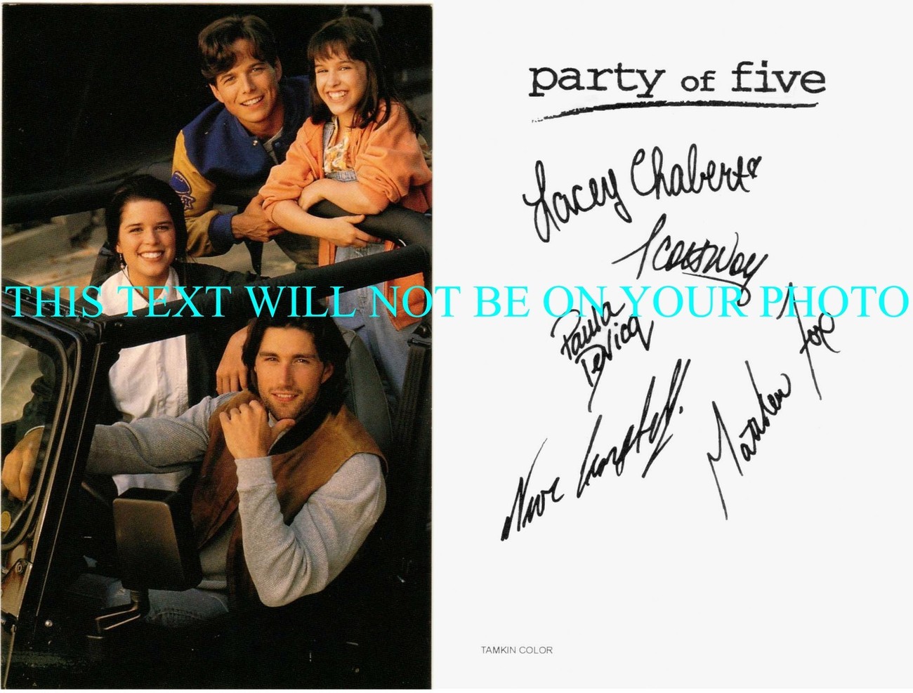 PARTY OF FIVE CAST SIGNED AUTOGRAPH 6x9 RP PROMO PHOTO NEVE CAMPBELL ...