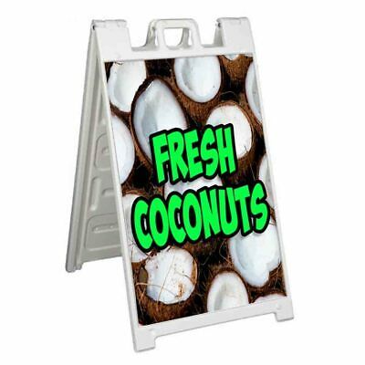 FRESH COCONUTS Signicade 24x36 Aframe Sidewalk Sign Banner Decal FRUIT ...