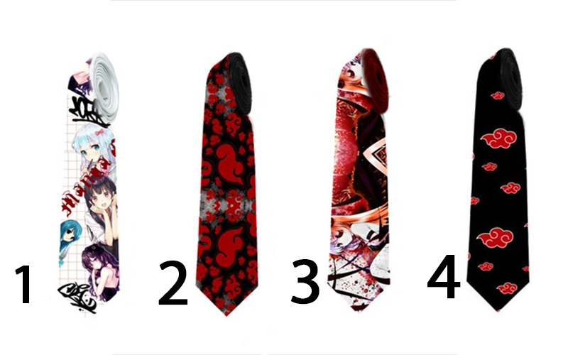 Necktie with Manga anime and akatsuki clouds print tie with original ...